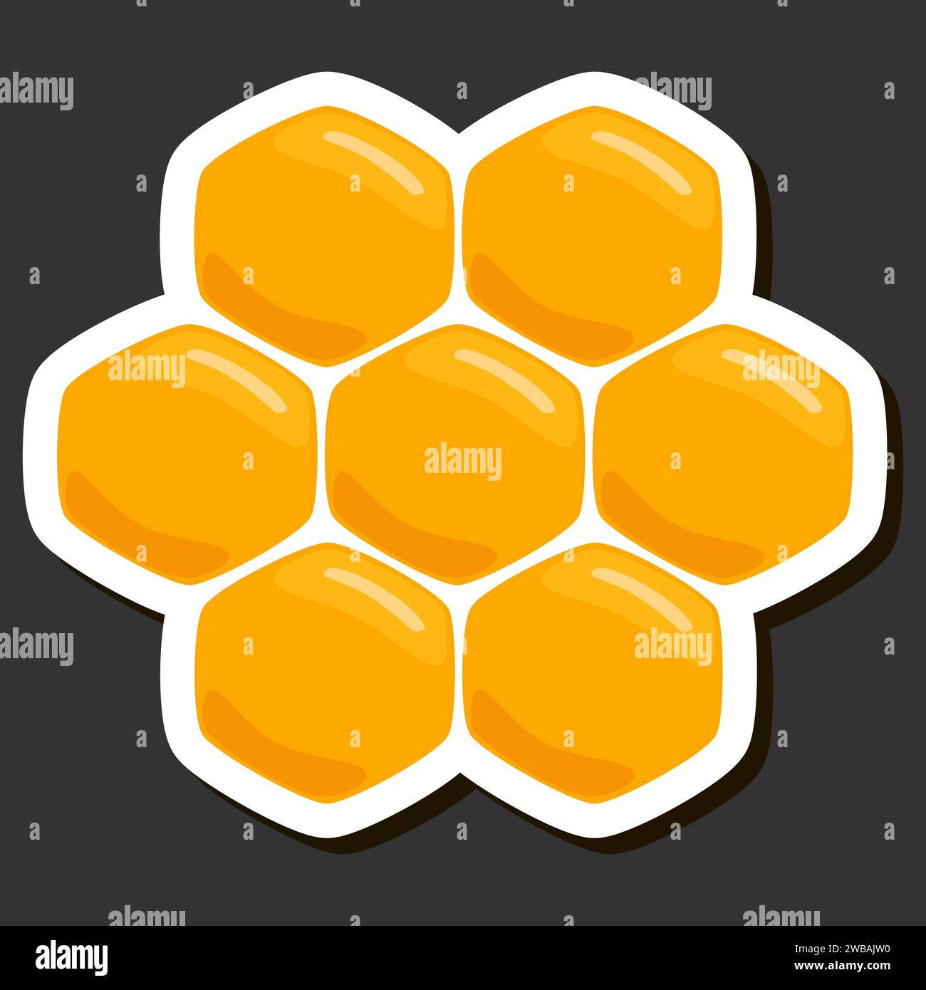 Illustration on theme for label of sugary flowing down honey in ...