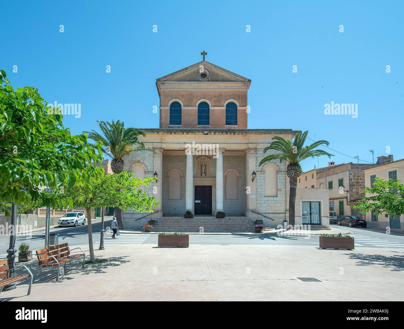Church Tower, Cas Concos, Santanyi, Majorca, Balearics, Spain Stock ...