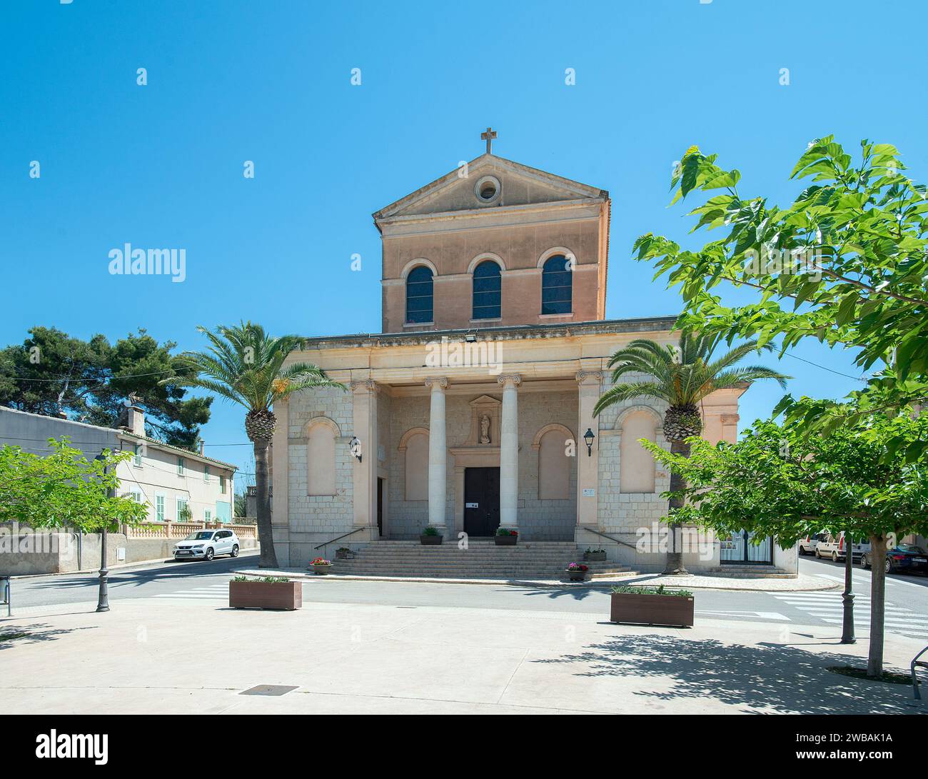 Church Tower, Cas Concos, Santanyi, Majorca, Balearics, Spain Stock ...