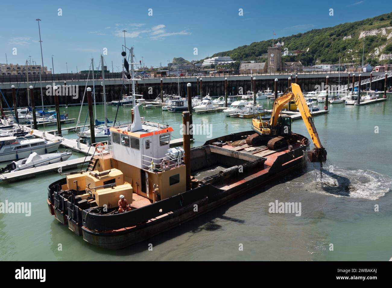 Jenkins marine dredging in the marina Dover Kent England Stock Photo ...