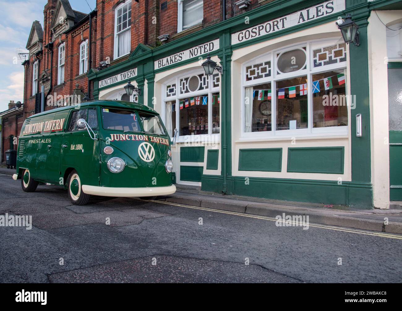 VW Type 2 Split screen panel van converted to a camper Stock Photo - Alamy