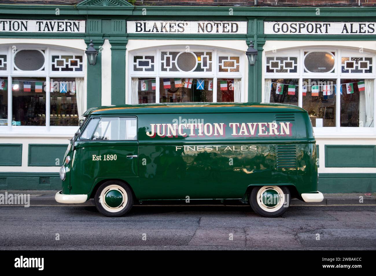 VW Type 2 Split screen panel van converted to a camper Stock Photo - Alamy