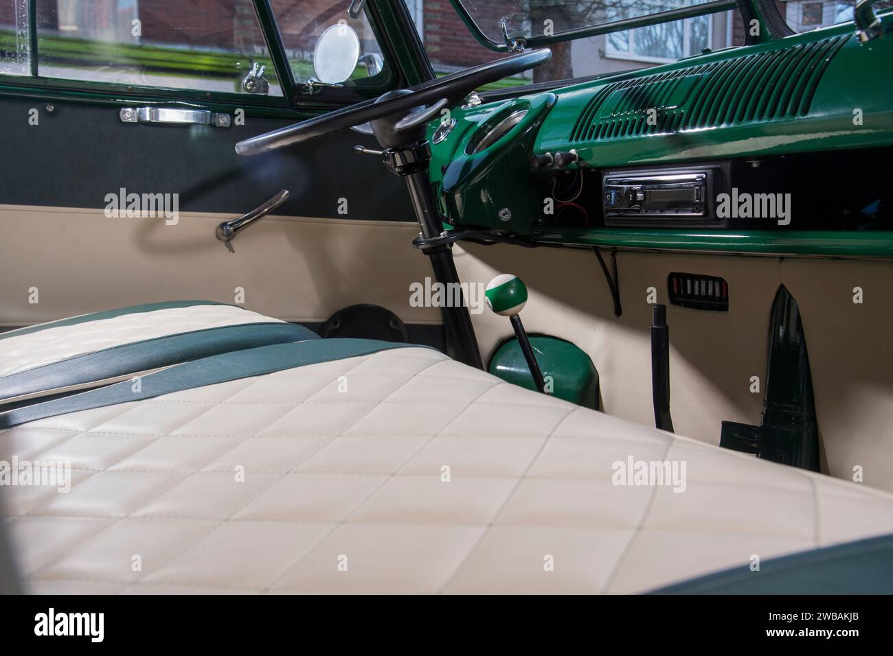 VW Type 2 Split screen panel van converted to a camper Stock Photo - Alamy
