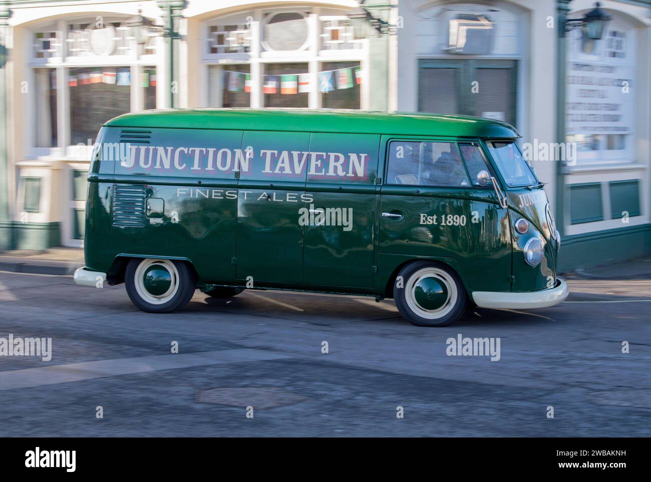 VW Type 2 Split screen panel van converted to a camper Stock Photo - Alamy