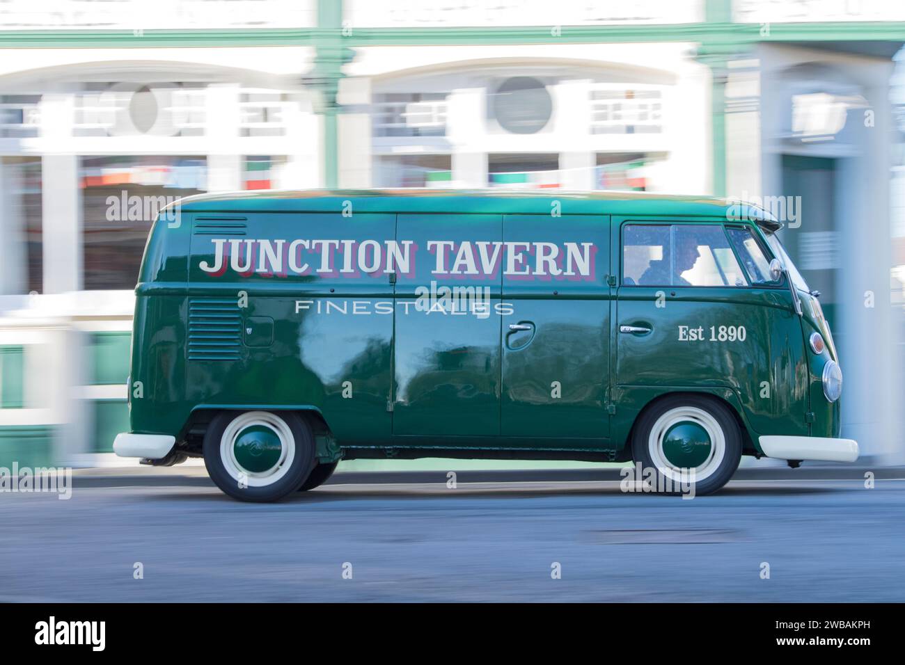 VW Type 2 Split screen panel van converted to a camper Stock Photo - Alamy