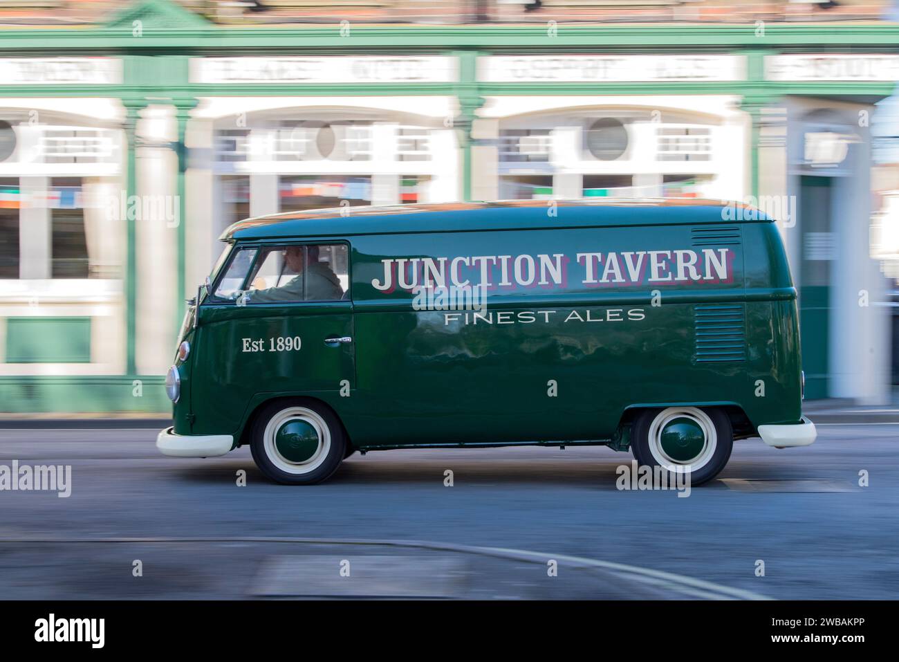 VW Type 2 Split screen panel van converted to a camper Stock Photo - Alamy