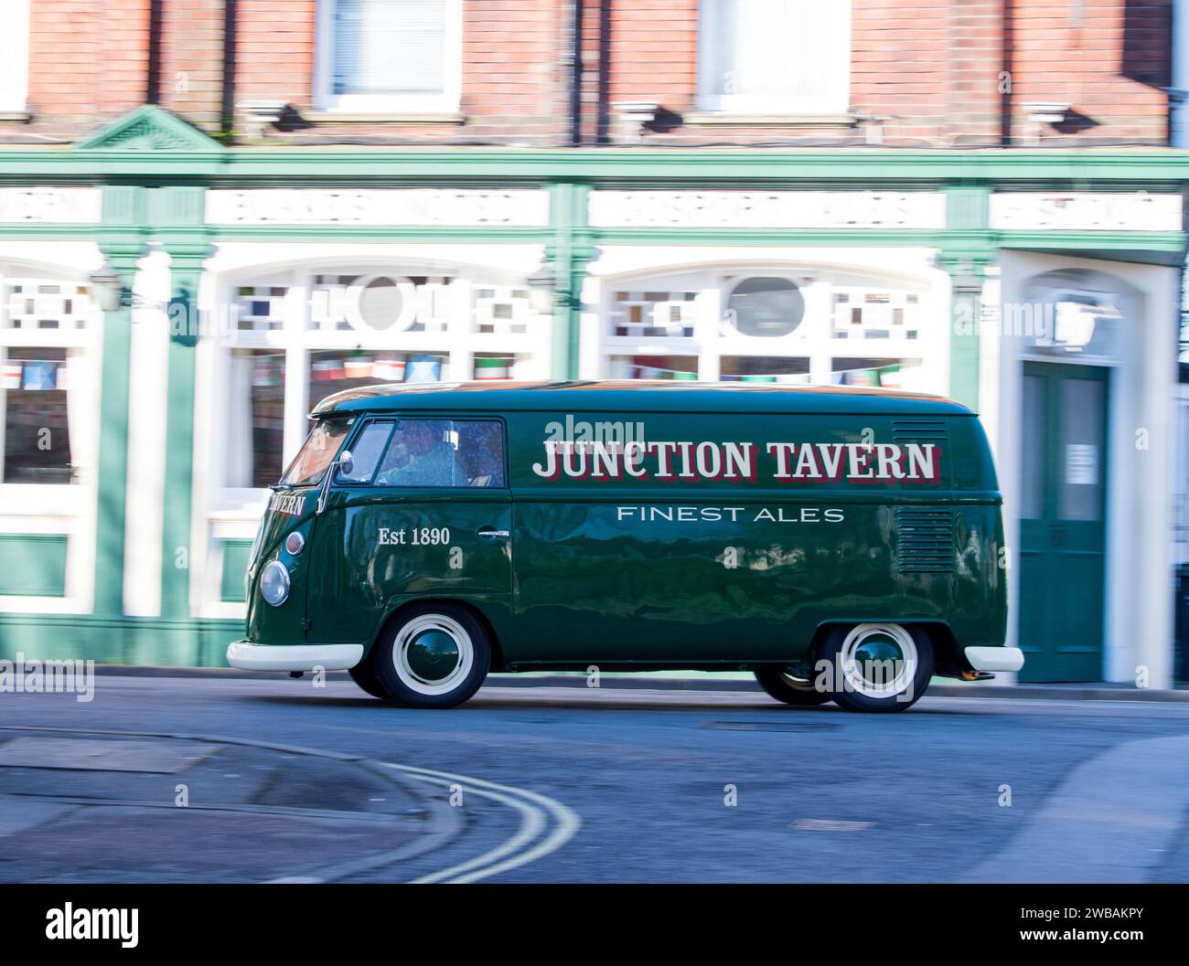 VW Type 2 Split screen panel van converted to a camper Stock Photo - Alamy