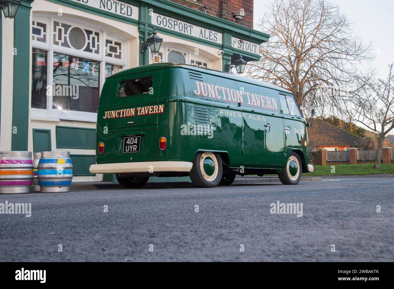VW Type 2 Split screen panel van converted to a camper Stock Photo - Alamy