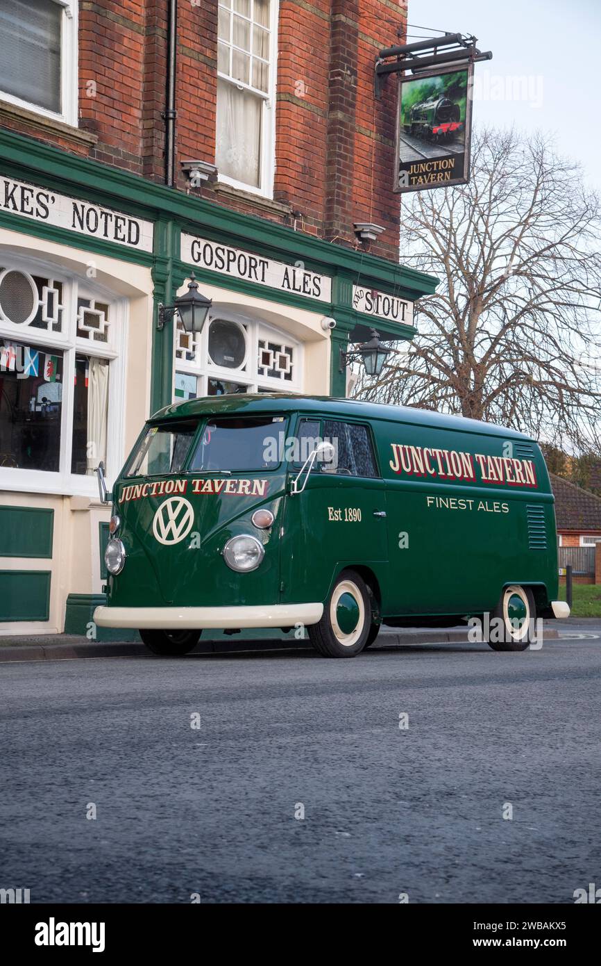 VW Type 2 Split screen panel van converted to a camper Stock Photo - Alamy