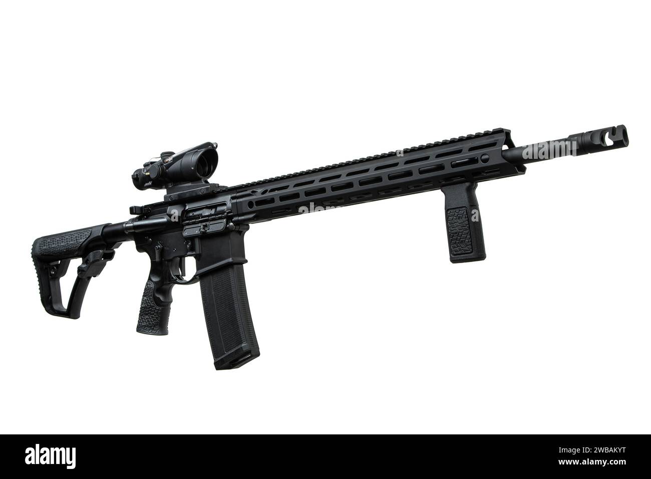 Modern automatic rifle isolated on white background. Weapons for police ...