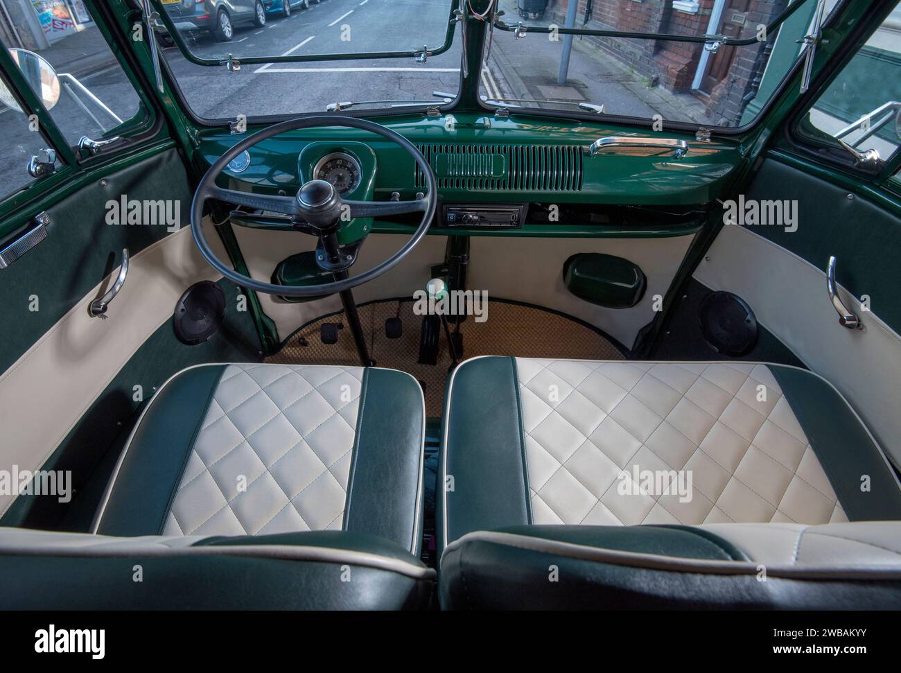 VW Type 2 Split screen panel van converted to a camper Stock Photo - Alamy