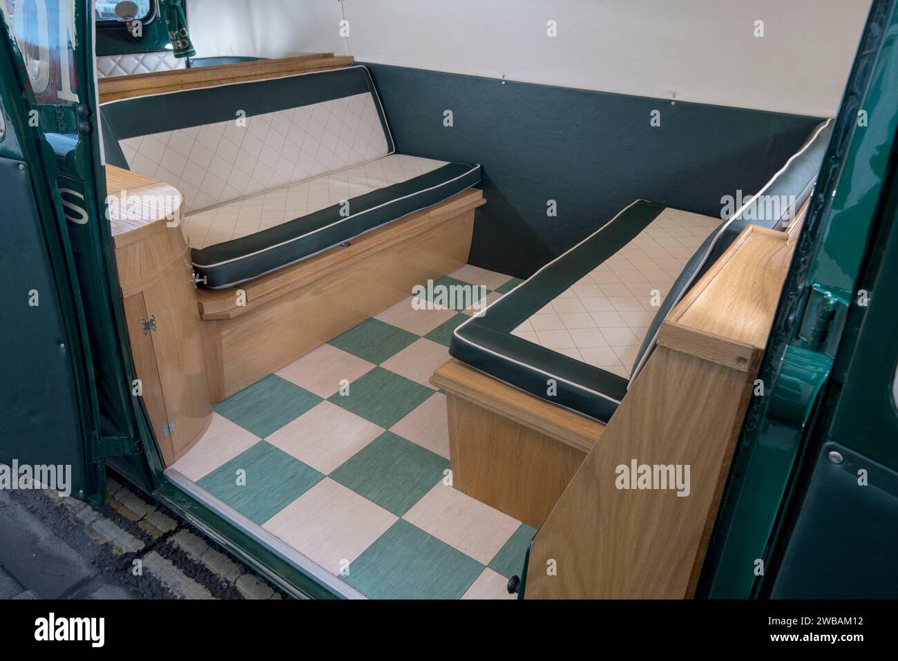 VW Type 2 Split screen panel van converted to a camper Stock Photo - Alamy