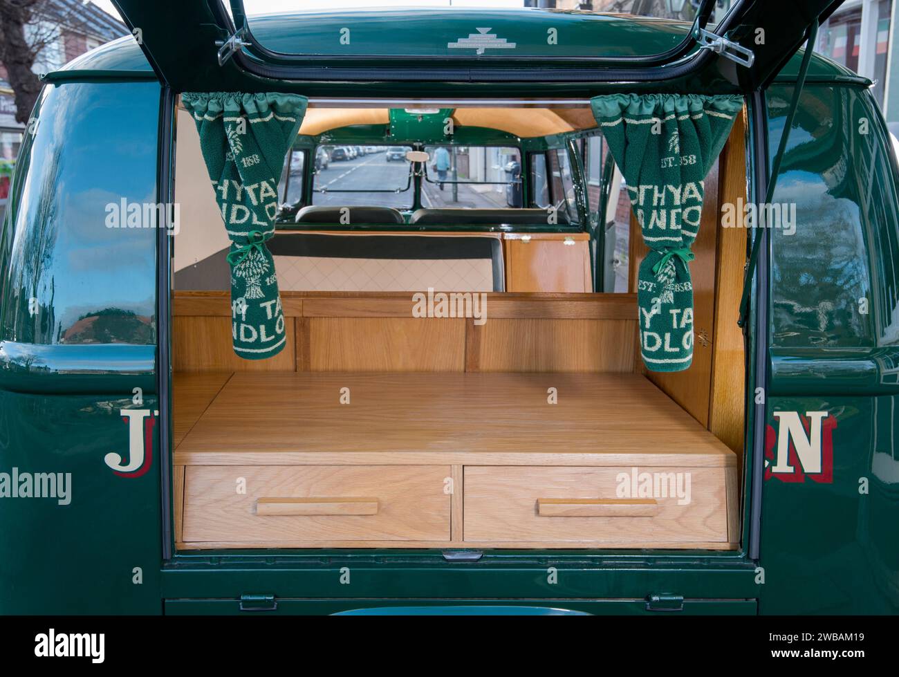 VW Type 2 Split screen panel van converted to a camper Stock Photo - Alamy