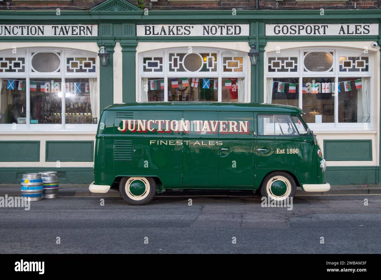 VW Type 2 Split screen panel van converted to a camper Stock Photo - Alamy