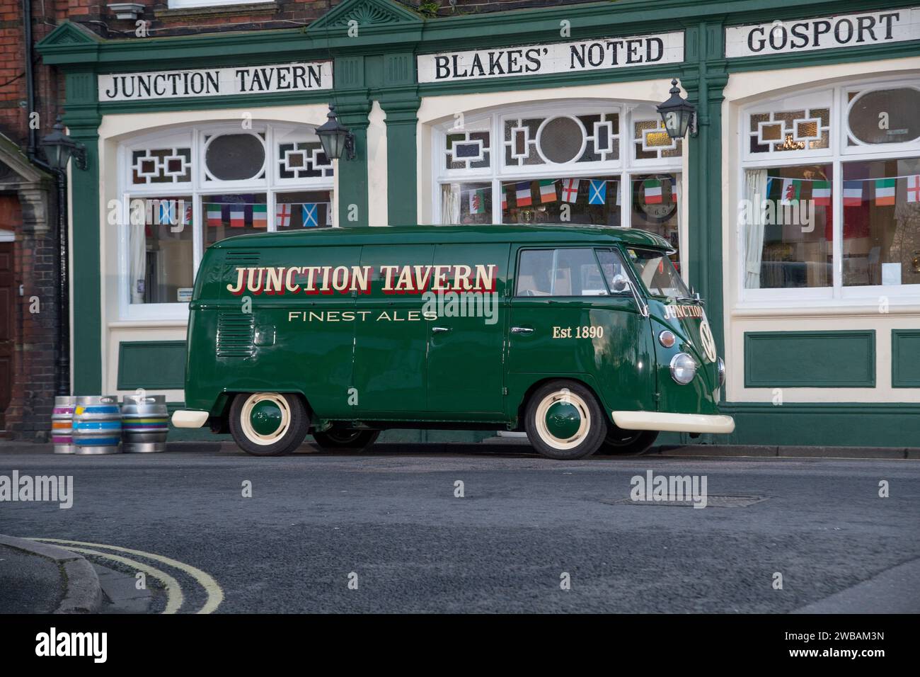 VW Type 2 Split screen panel van converted to a camper Stock Photo - Alamy