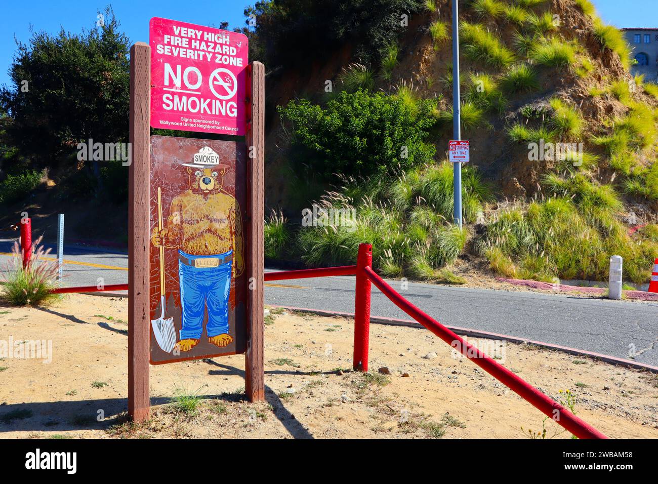 Hollywood (Los Angeles) California: Smokey the Bear sign Stock Photo ...