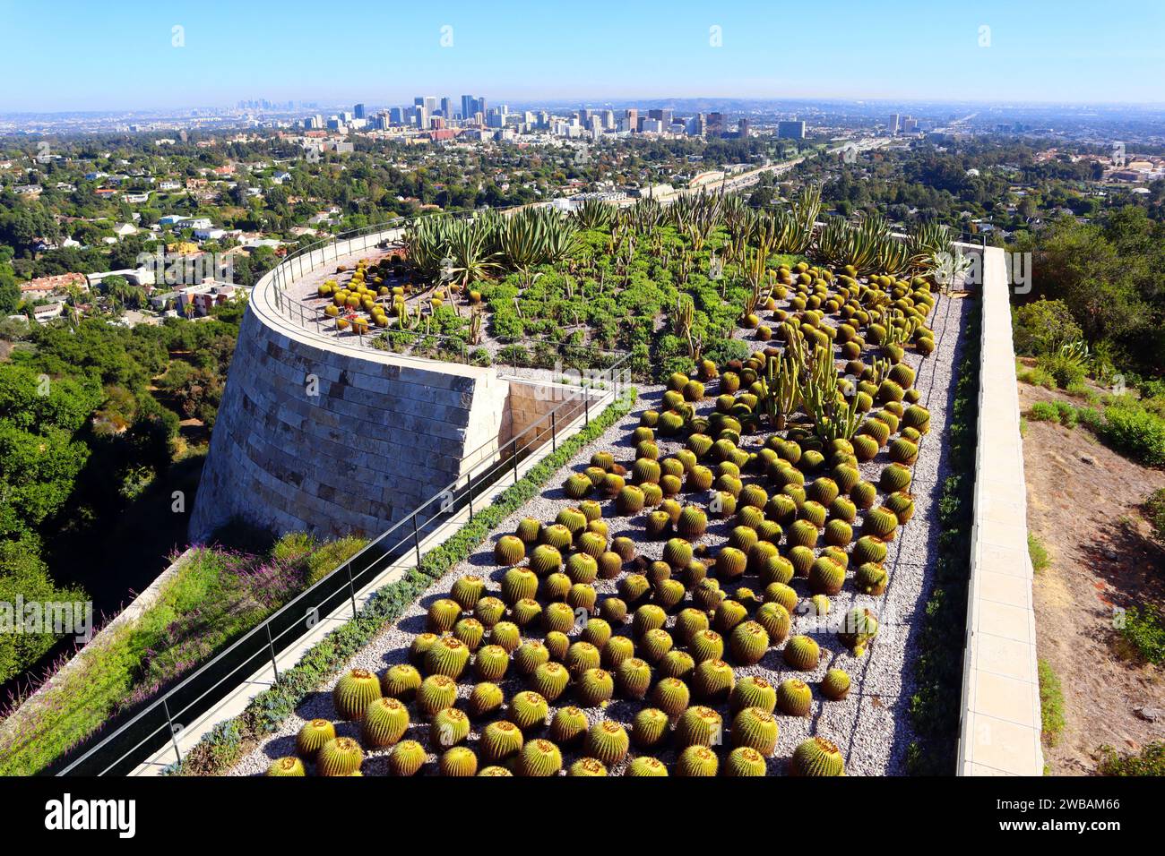 Los Angeles, California: Cactus Garden at The Getty Center Museum ...