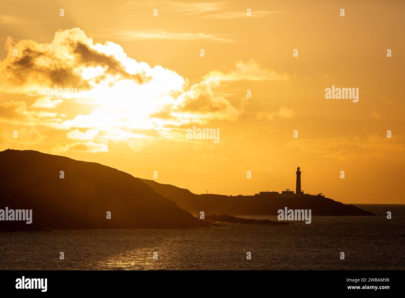 Sunset at Ardnamurchan Lighthouse located on Ardnamurchan Point the ...