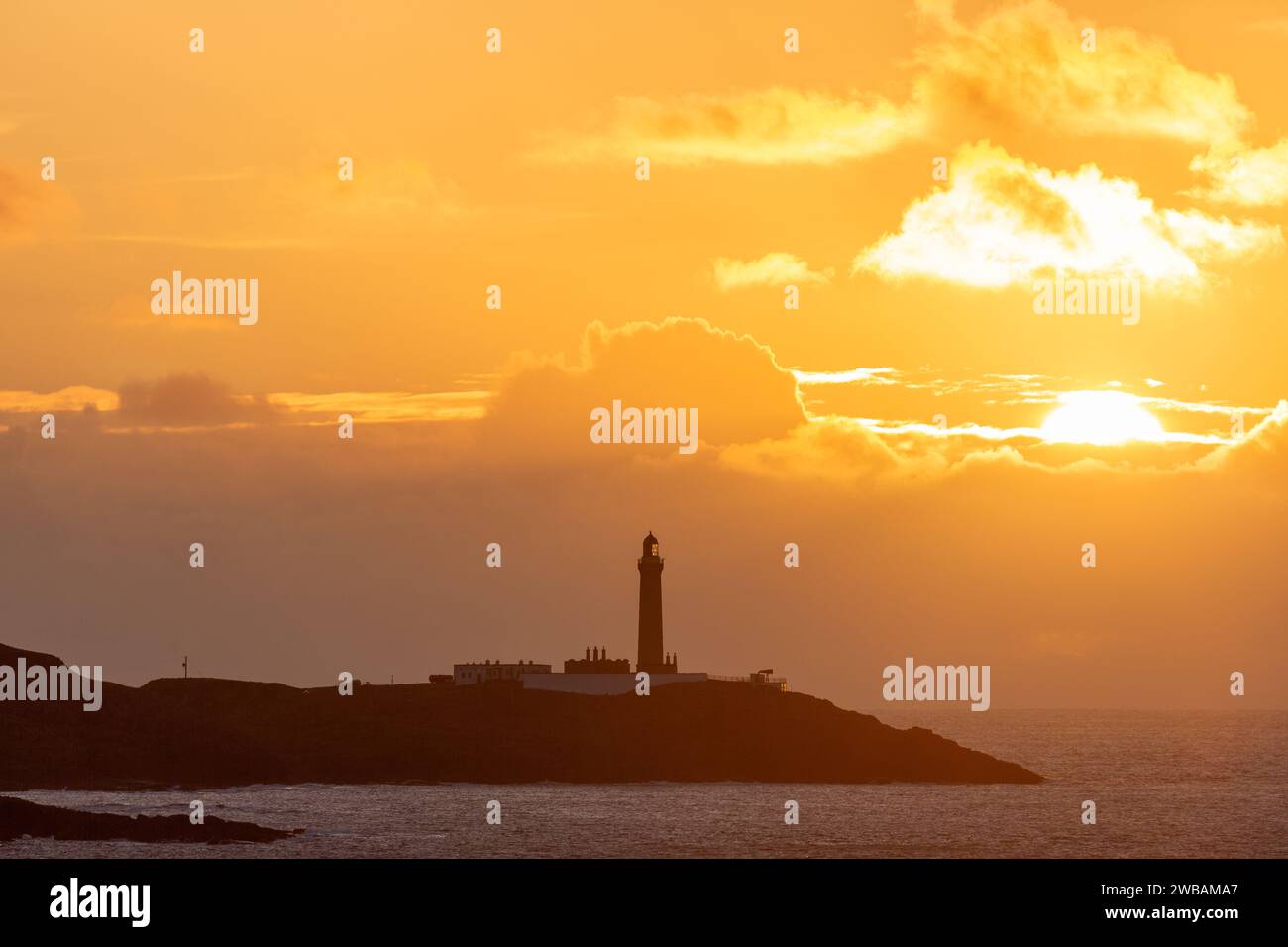 Sunset at Ardnamurchan Lighthouse located on Ardnamurchan Point the ...