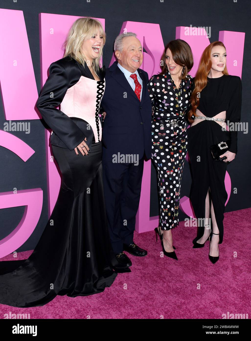 New York City, USA. 08th Jan, 2024. Renee Rapp, Lorne Michaels, Tina Fey and Lindsay Lohan ...