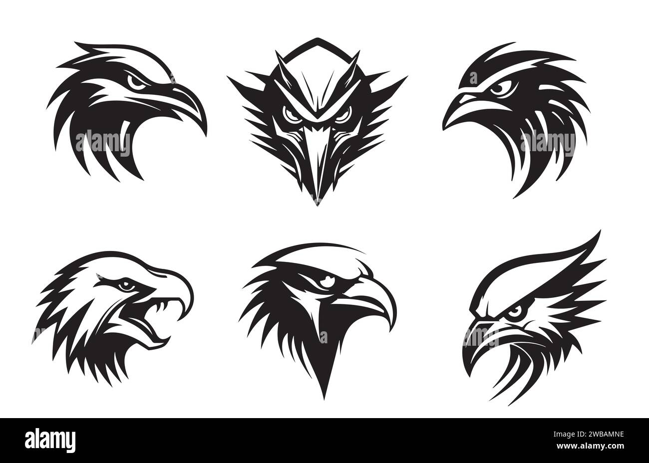Head of raven. Crow abstract character illustration. Graphic logo ...