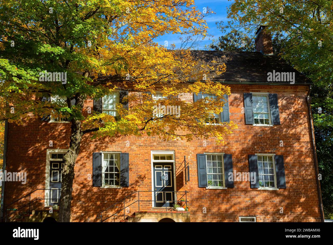 Old Salem, North Carolina, USA - October 26, 2023: Zevely Inn built in ...