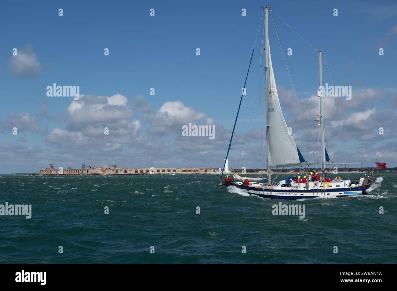 Tall Ships Youth trust Tenacity of Bolton sailing in windy weather near ...