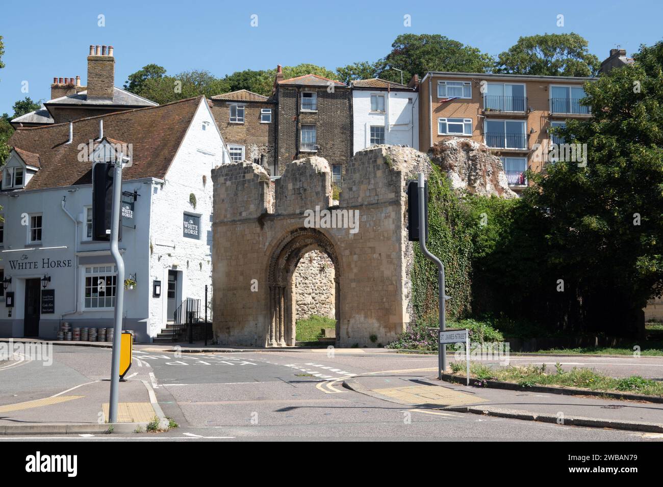 Old stone archway in St James Street Dover Kent England Stock Photo - Alamy