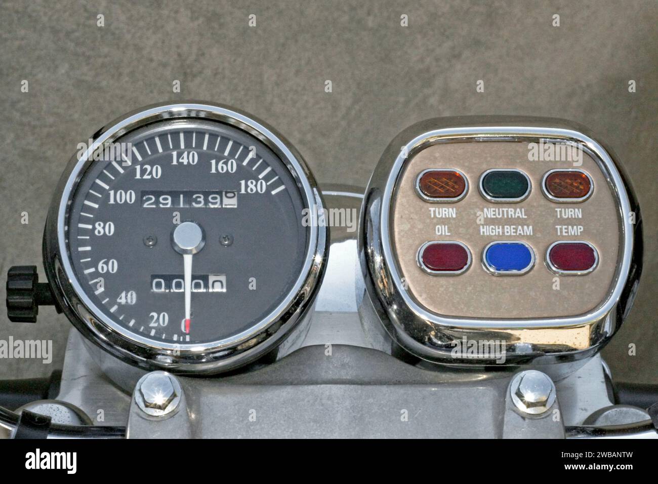 Classic speedometer gauge on the retro motorcycle Stock Photo - Alamy