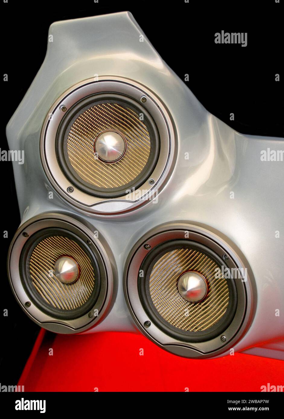 Tree very loud speakers with carbon membrane Stock Photo - Alamy