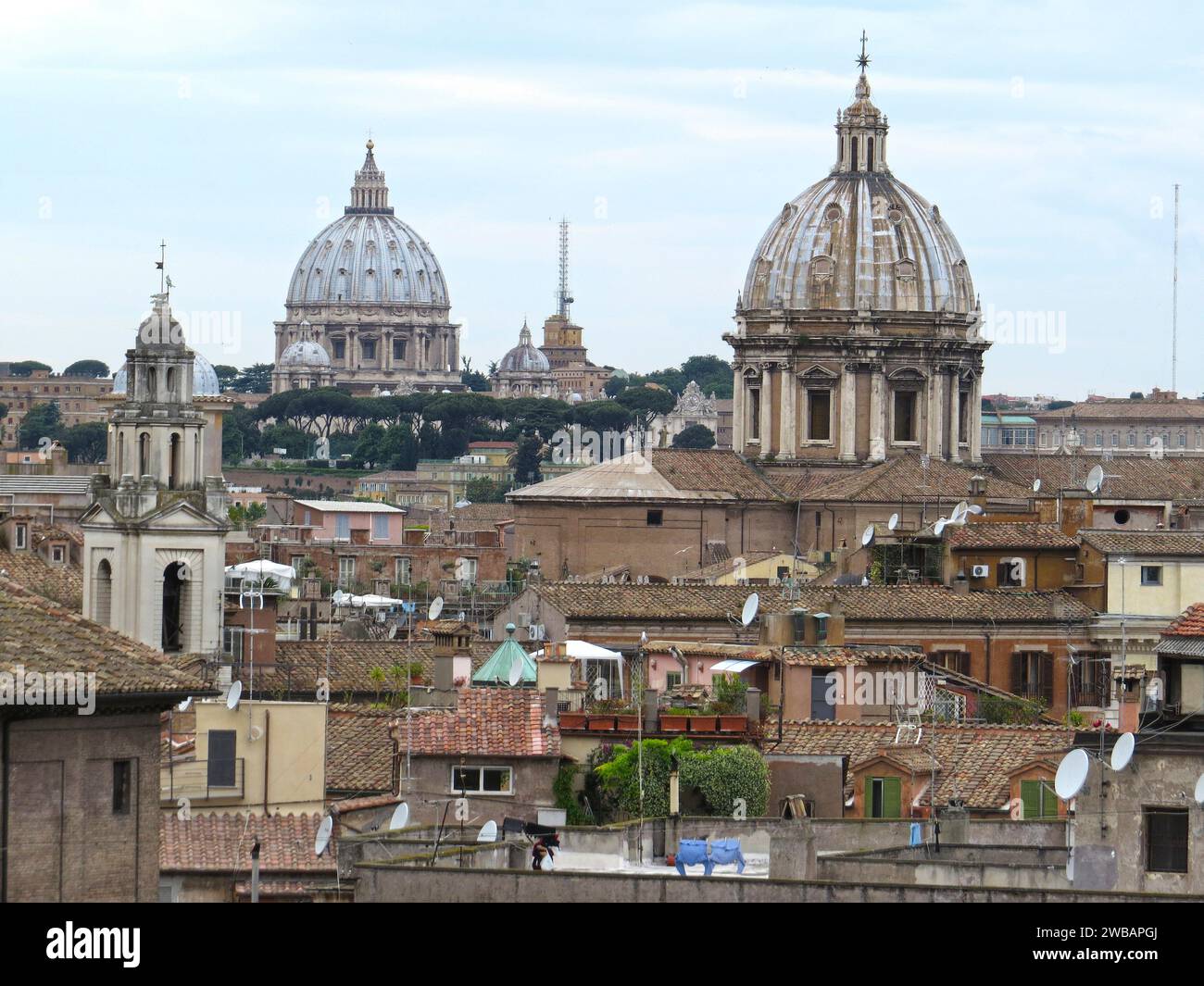 A breathtaking aerial perspective of the historic city of Rome, located ...