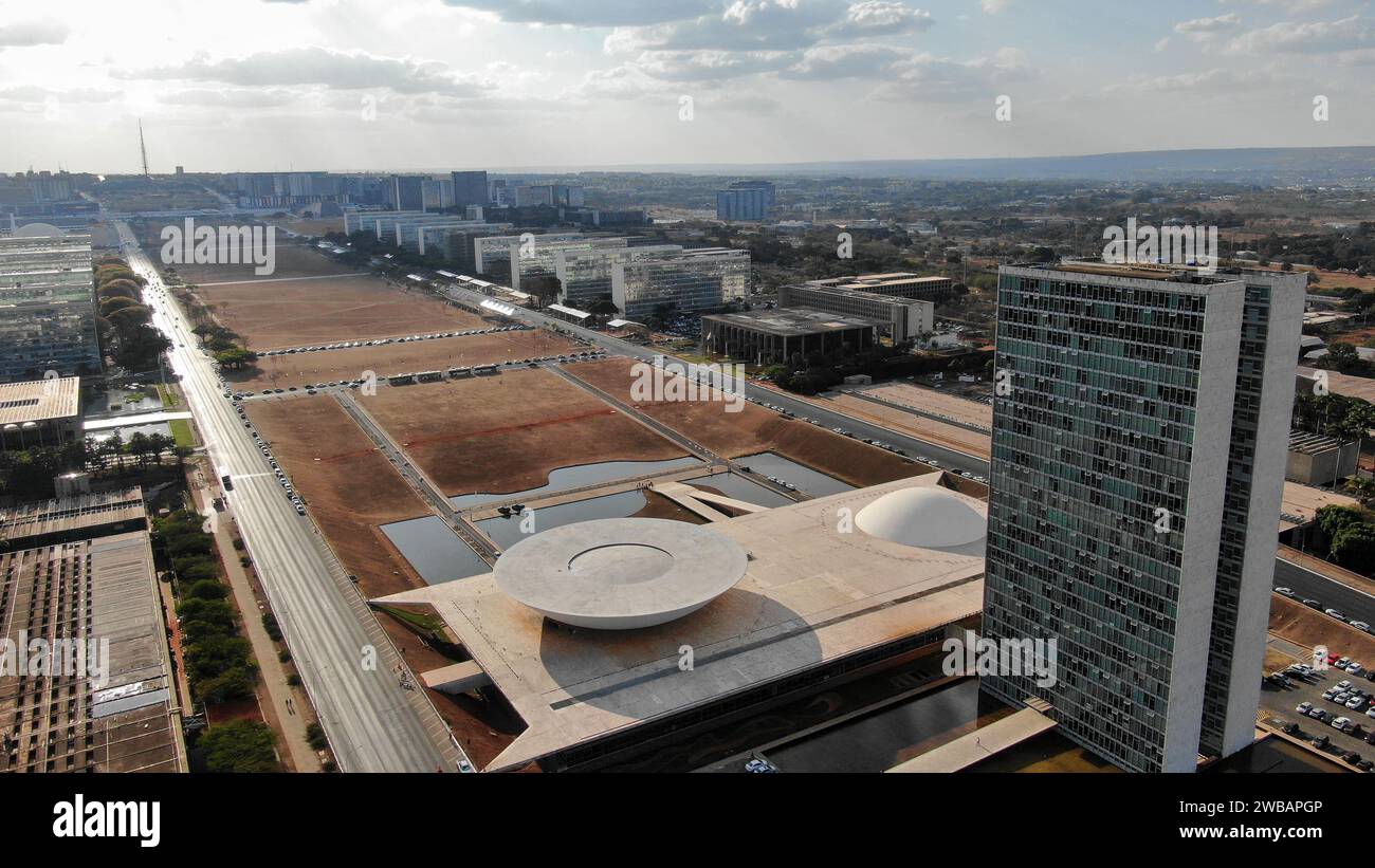An aerial view of the National Congress in Brasilia, Brazil Stock Photo ...