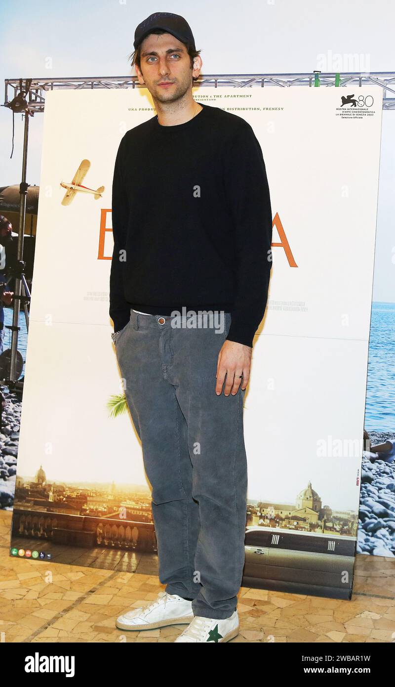 Milan, It. 09th Jan, 2024. Pietro Castellitto with Giorgio Quarzo ...