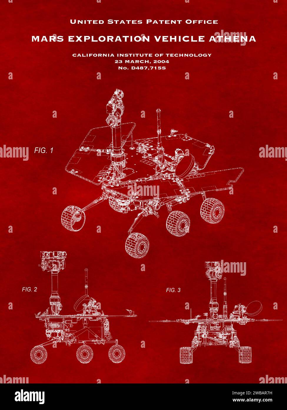 US patent design from 2004 for a NASA Mars Exploration Vehicle Athena ...