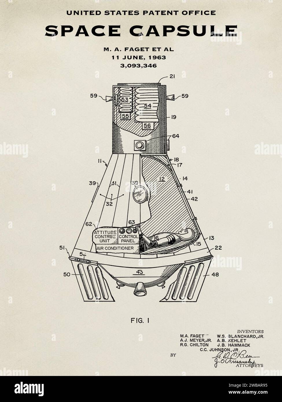 Nasa space capsule patent hi-res stock photography and images - Alamy