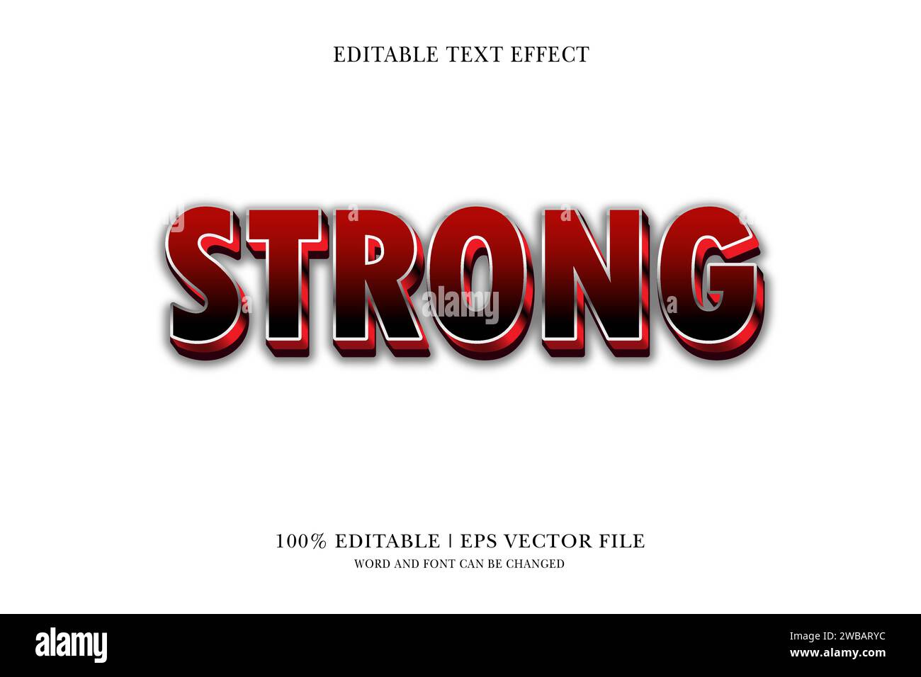 Strong, editable 3d text effect for vector illustration Stock Vector ...