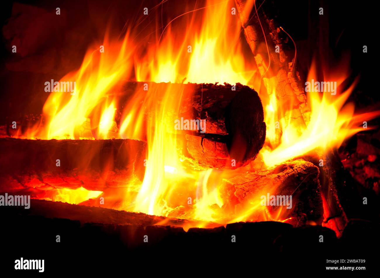 Campfire at Schafer Airfield Campground, Middle Fork Flathead Wild and ...