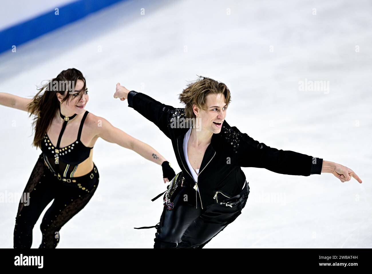 Allison REED & Saulius AMBRULEVICIUS (LTU), during Ice Dance Practice ...