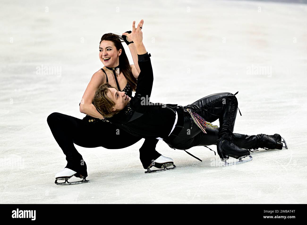 Allison REED & Saulius AMBRULEVICIUS (LTU), during Ice Dance Practice ...