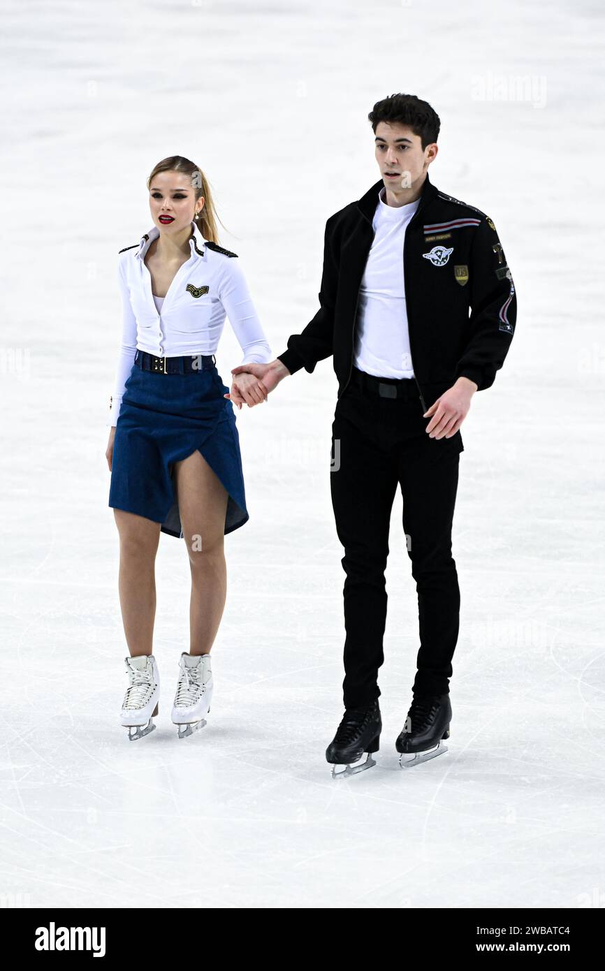 Sofia VAL & Asaf KAZIMOV (ESP), during Ice Dance Practice, at the ISU ...