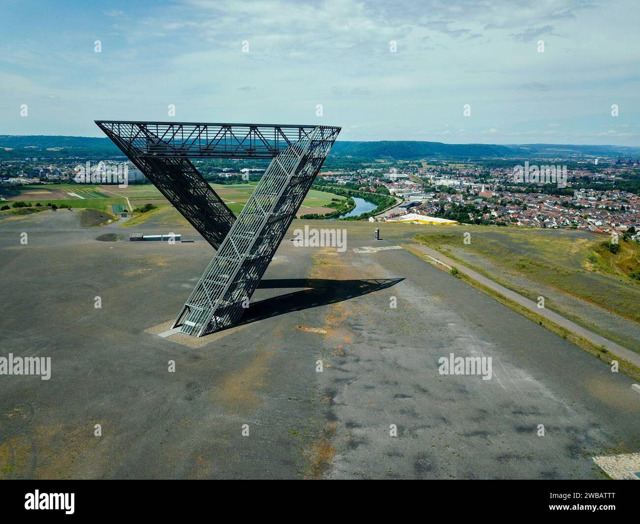 Saarpolygon in Ensdorf, Saarland, mit einer Drohne fotografiert Stock ...