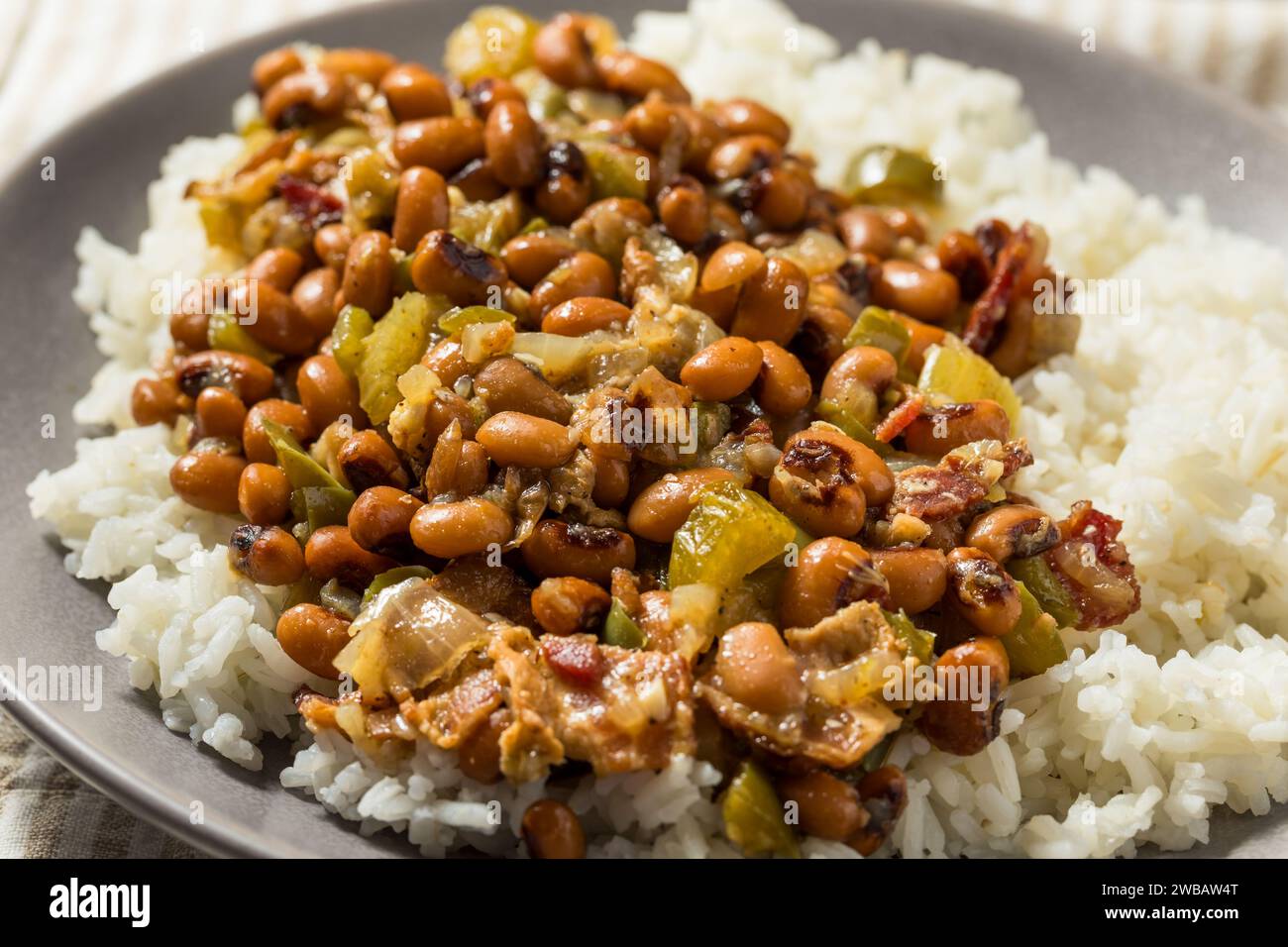 Savory Homemade Southern Hoppin John with White Rice Stock Photo - Alamy