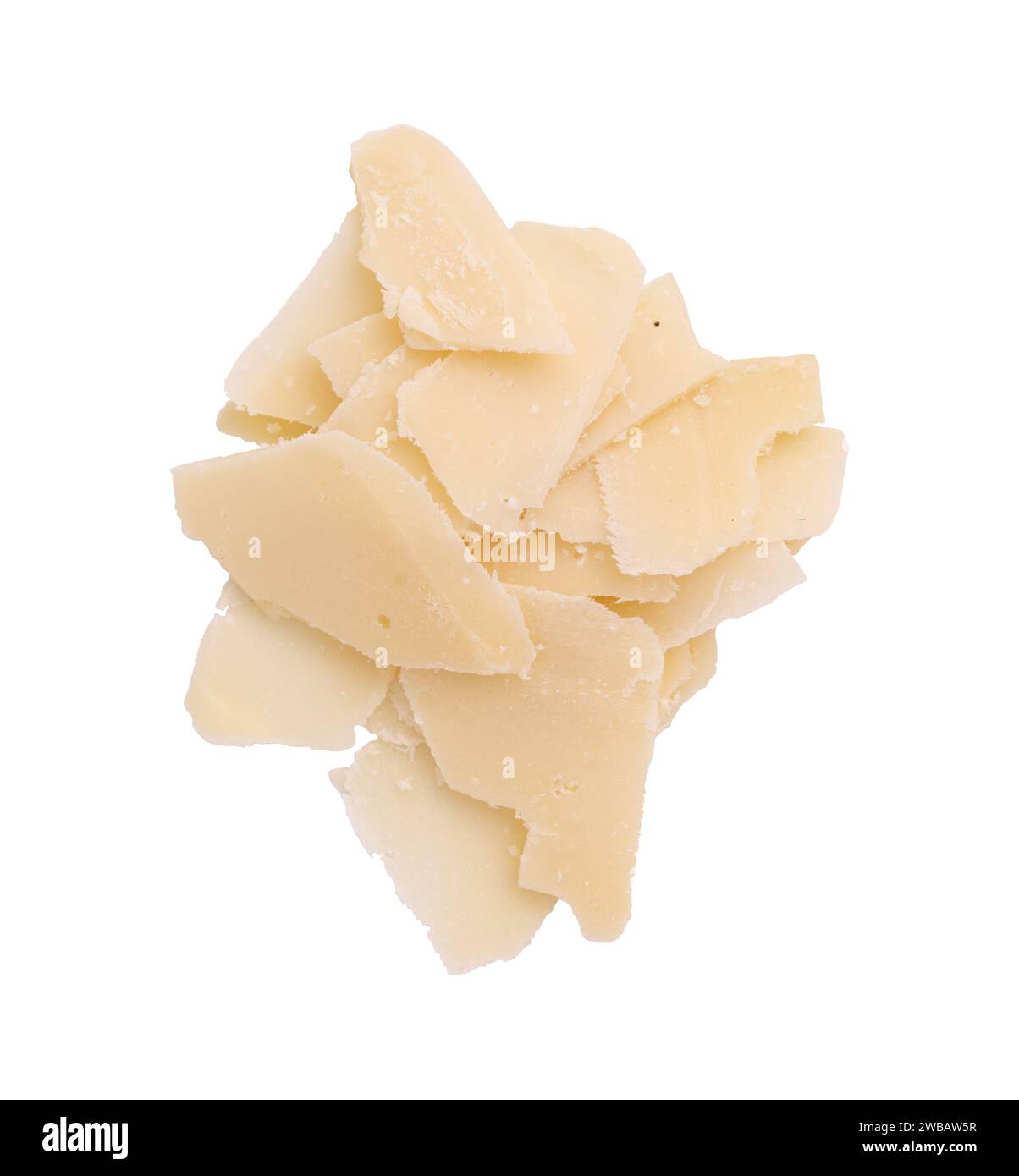 pieces of delicious parmesan cheese isolated on white background with ...