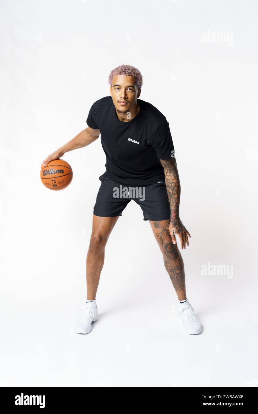 Jeremy Sochan poses for a portrait on October 2, 2023 in San Antonio ...