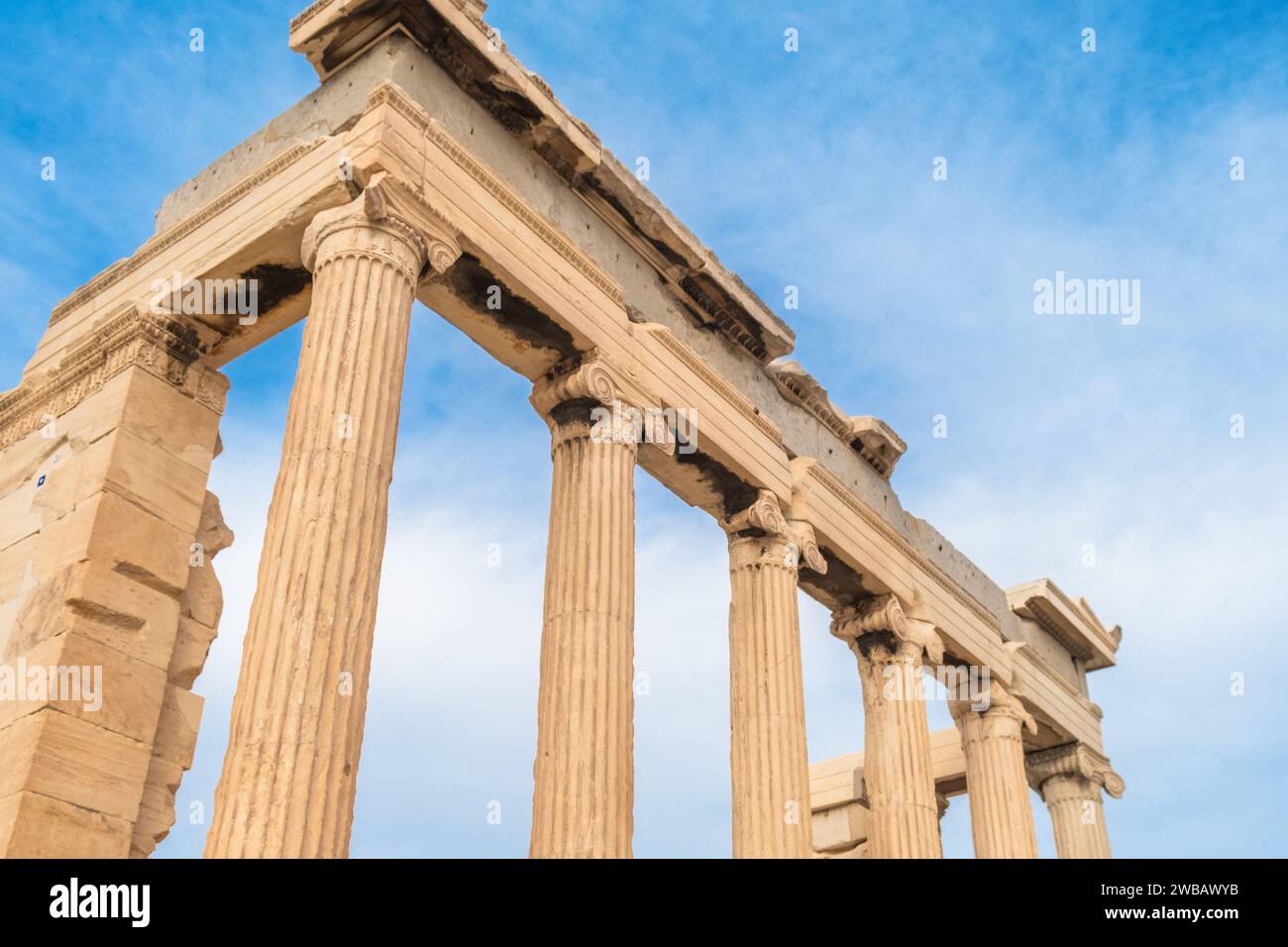 Porch of Caryatids statues at Erechtheion temple, Acropolis of Athens ...