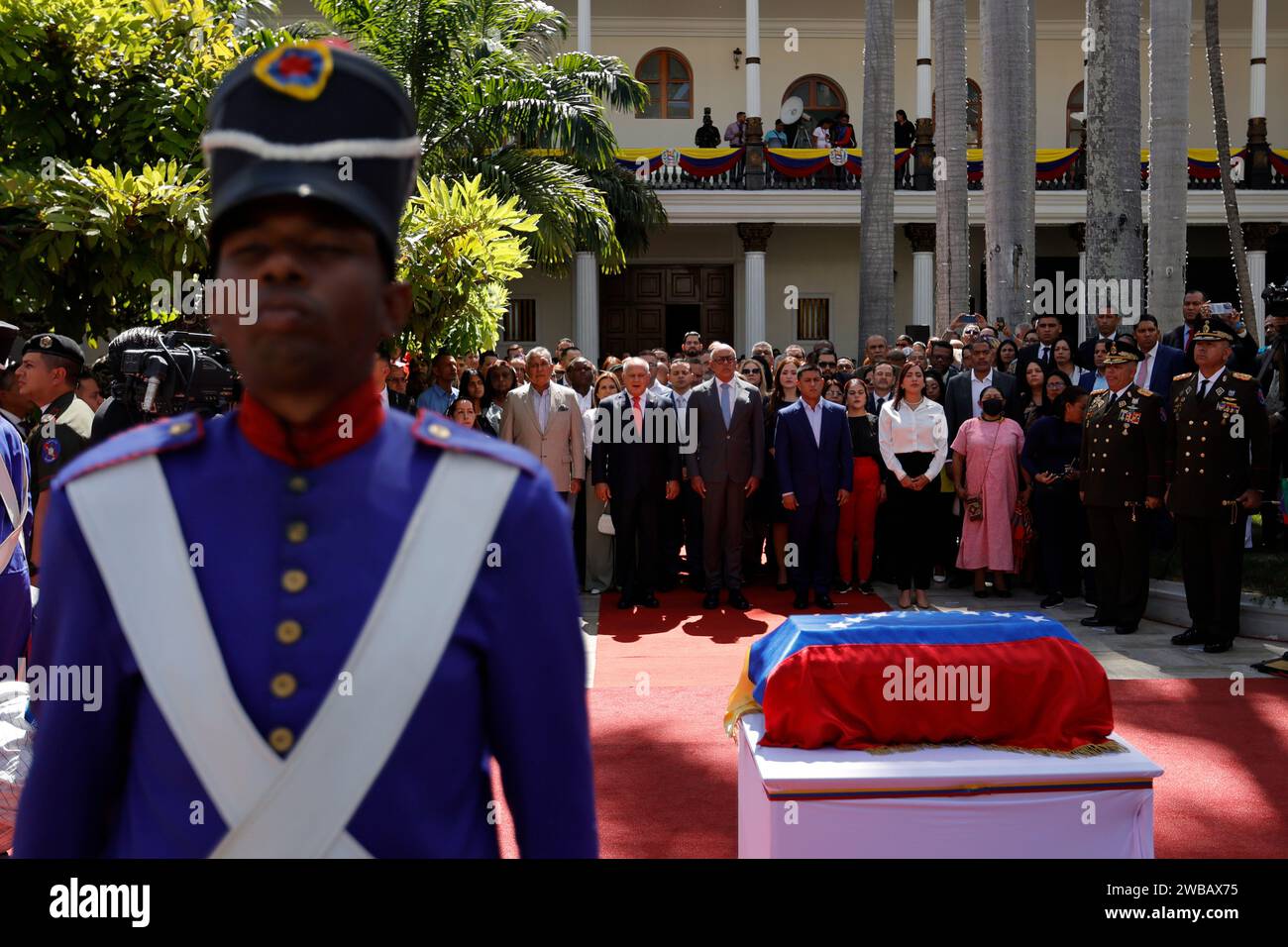 Lawmakers stand by the exhumed remains of General Domingo Antonio ...