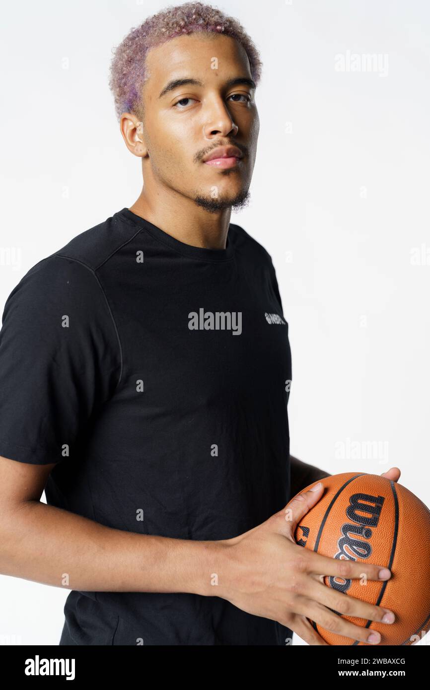 Jeremy Sochan poses for a portrait on October 2, 2023 in San Antonio ...