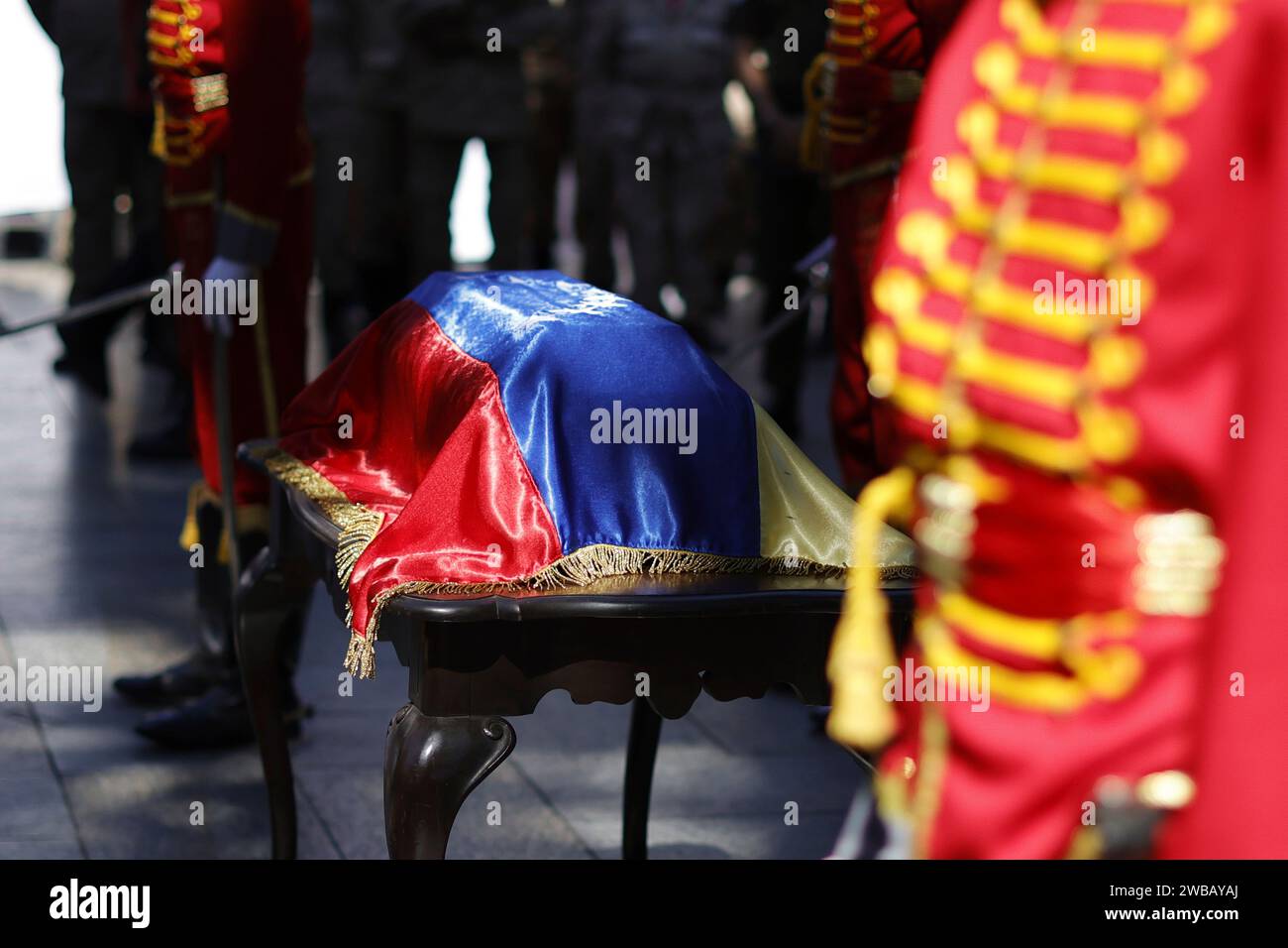 The exhumed remains of General Domingo Antonio Sifontes are on display ...