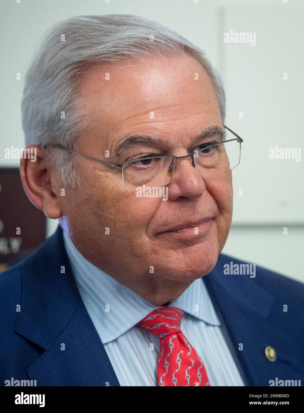 United States Senator Bob Menendez (Democrat of New Jersey) talks with ...