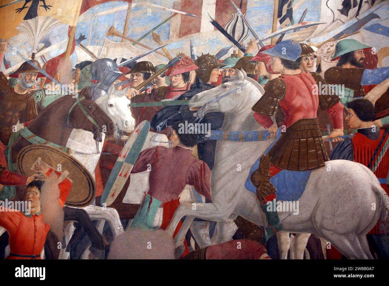 Italy Tuscany Arezzo: Church of San Francesco: Details of the fresco by ...